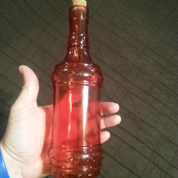 Accents | Red Glass Ornate Bottle | Poshmark